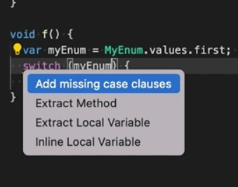 Add Missing Clauses feature is Missing · Issue #4639 · Dart-Code/Dart-Code · GitHub