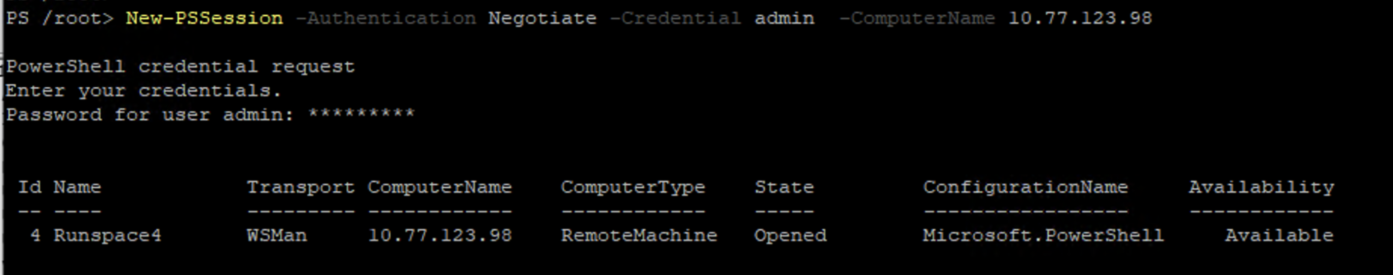 New-PSSession command is not accepting both -Authenticate Negotiate and -ComputerName ipv6 ...