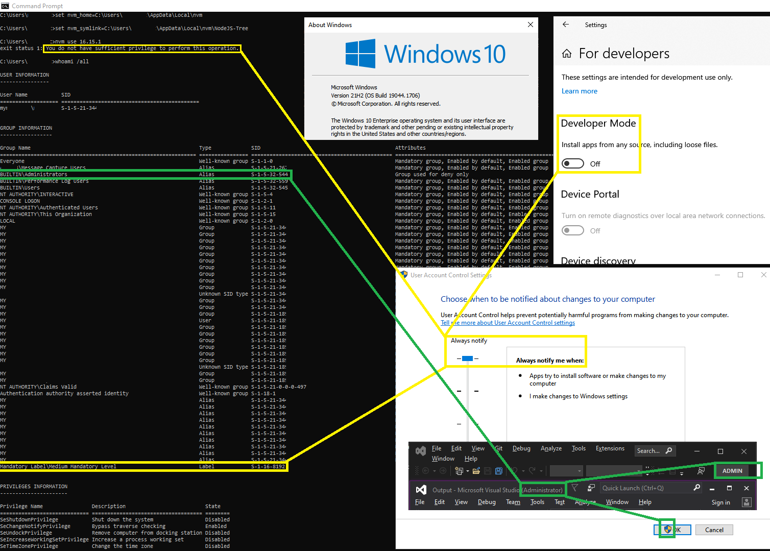 No Elevation attempted at 'use x.x.x' on latest (1.1.9) · Issue #820 ...