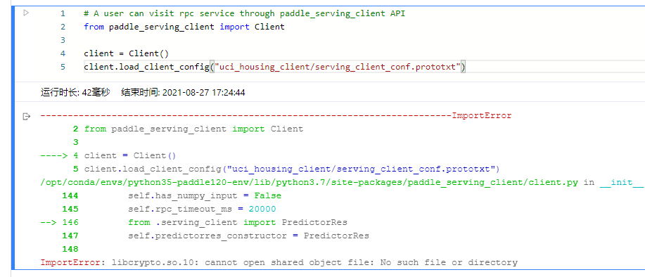 在aistudio notebook上部署出错 · Issue #1367 · PaddlePaddle/Serving · GitHub