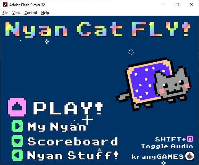 Nyan Cat Fly: Missing rainbow text on the title screen · Issue #9509 · ruffle-rs/ruffle · GitHub