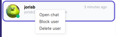 [Whisper] Delete user should be renamed to Delete chat · Issue #303 · threefoldtech/freeflow ...