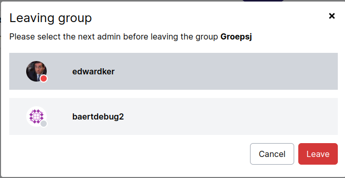 [Whisper] Selecting the next admin when leaving a group is not user friendly · Issue #461 ...