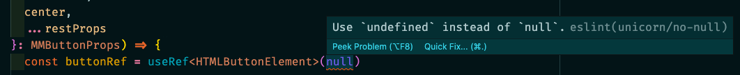 no-null rule with TS error and react · Issue #841 · sindresorhus/eslint-plugin-unicorn · GitHub