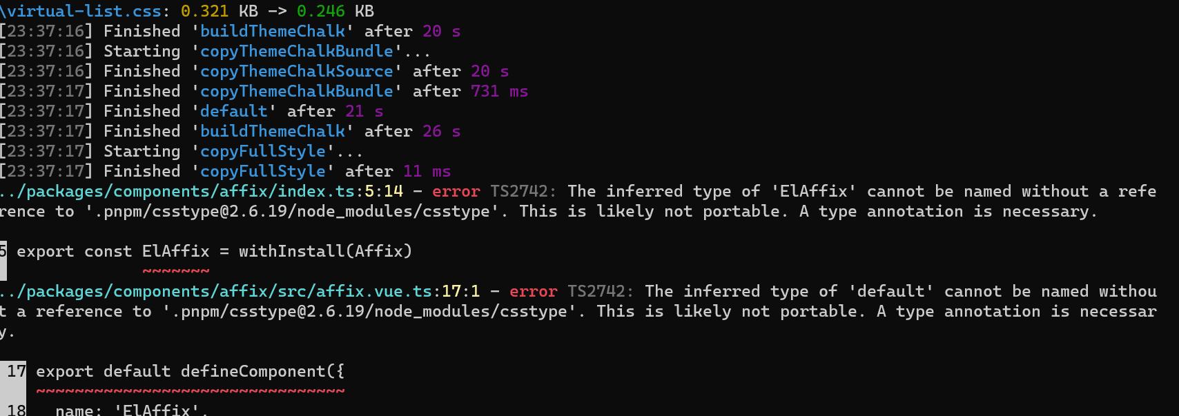 [Feature Request] clone后build报错 · Issue #5896 · element-plus/element-plus · GitHub