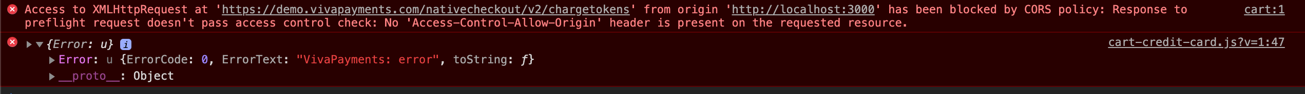 Migrating to Native Checkout v2 CORS Error · Issue #1159 · VivaPayments/API · GitHub