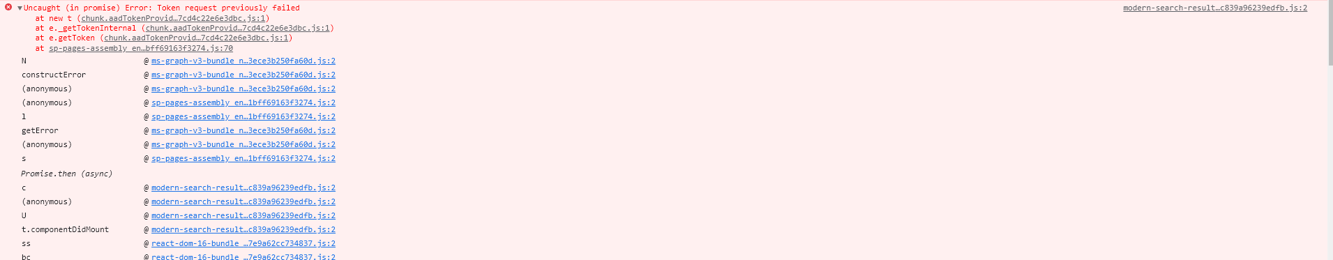 Microsoft Search Datasource error: Token request previously failed · Issue #2629 · microsoft ...
