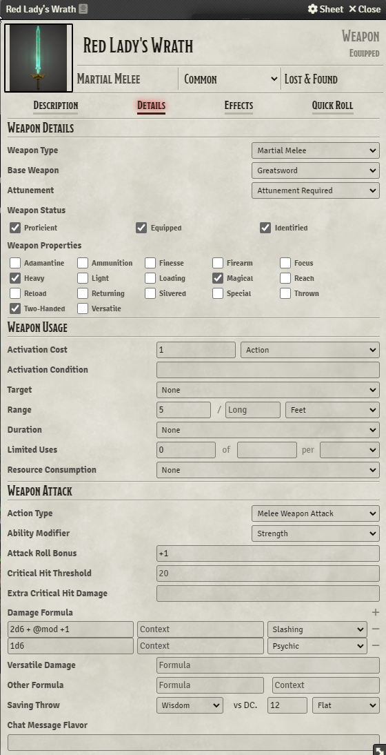 [BUG] · Issue #233 · MangoFVTT/fvtt-ready-set-roll-5e · GitHub