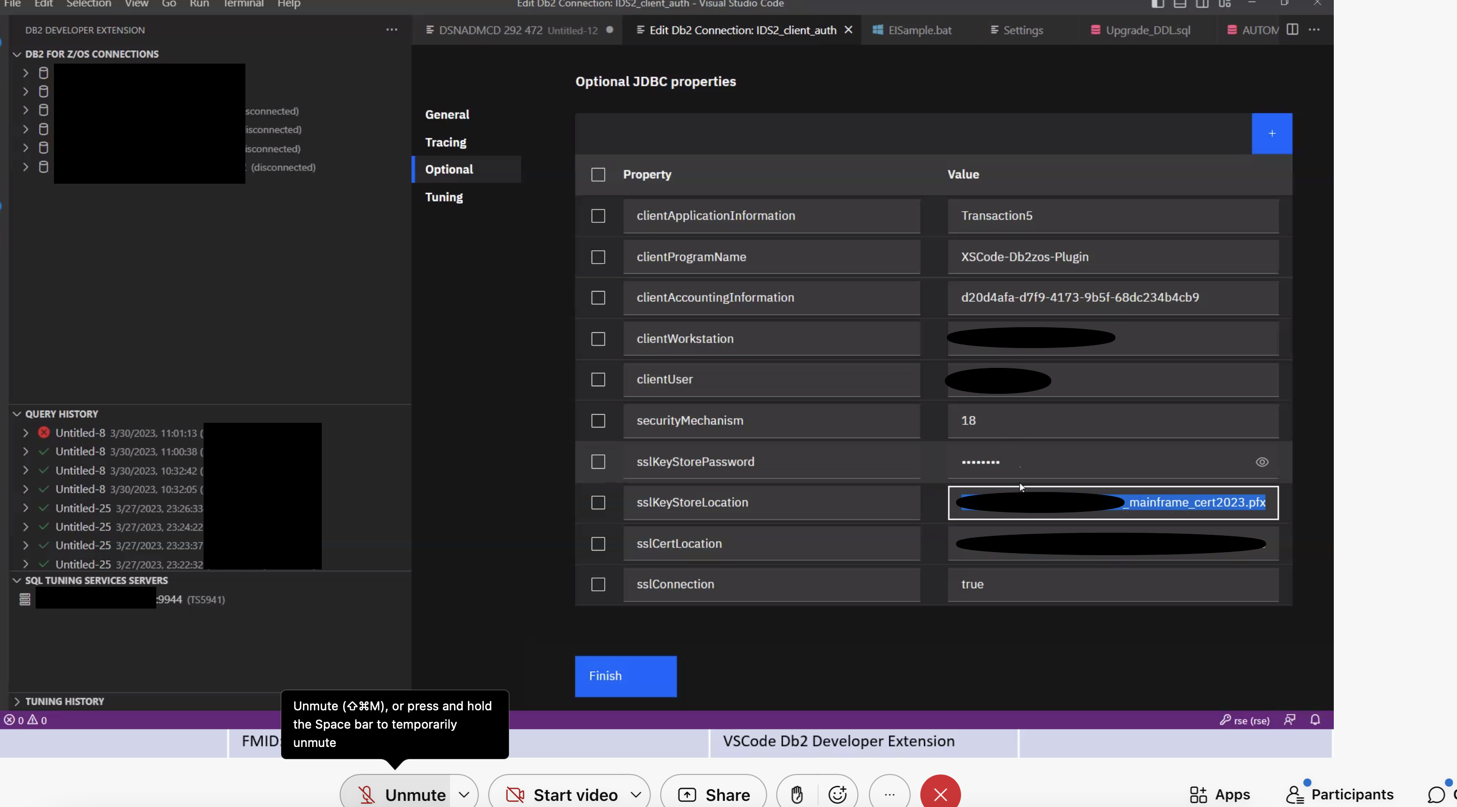 When using sslCertlocation JDBC parameter, username and password should not be marked mandatory ...