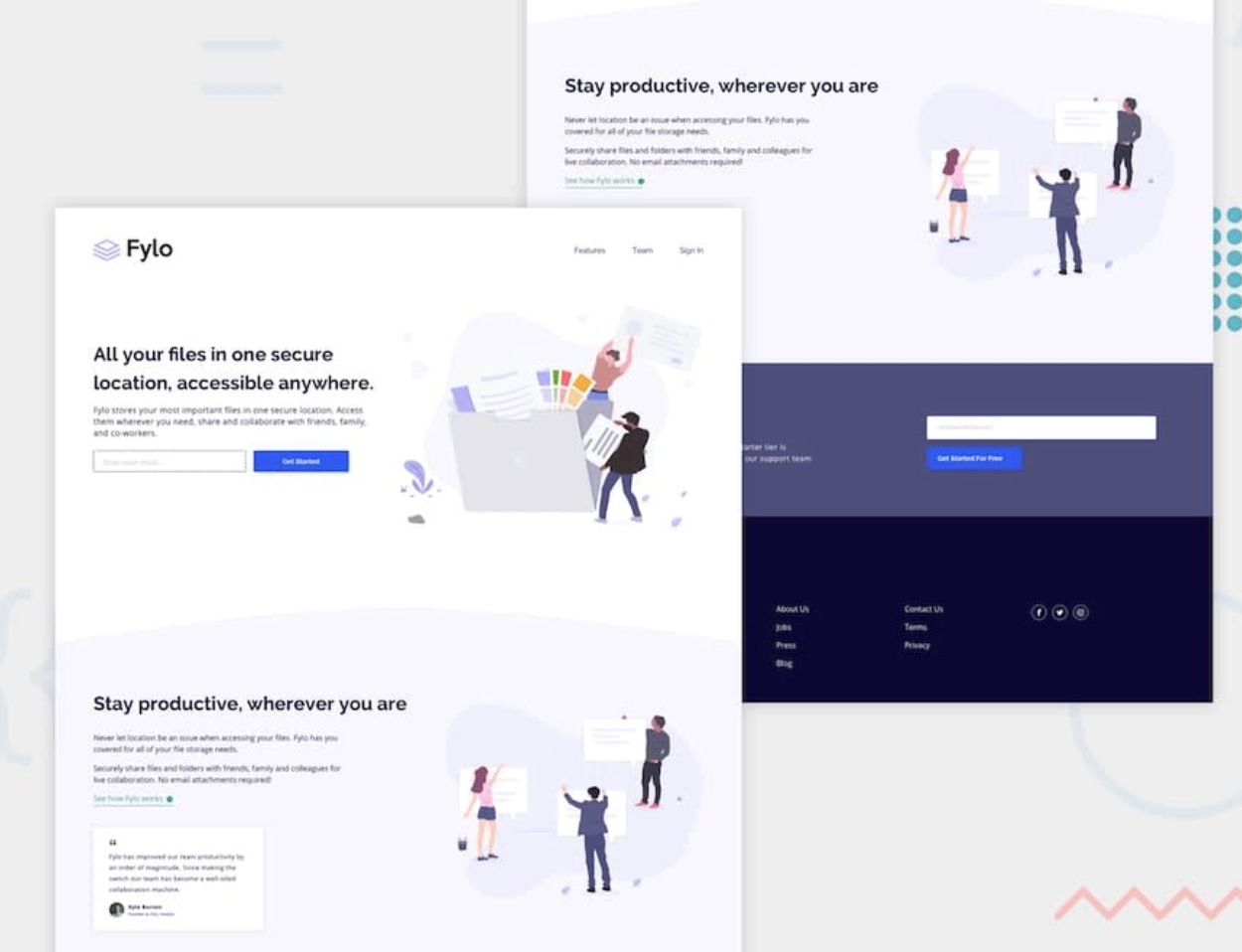 GitHub - julikirilova/Fylo-landing-page-with-two-column-layout