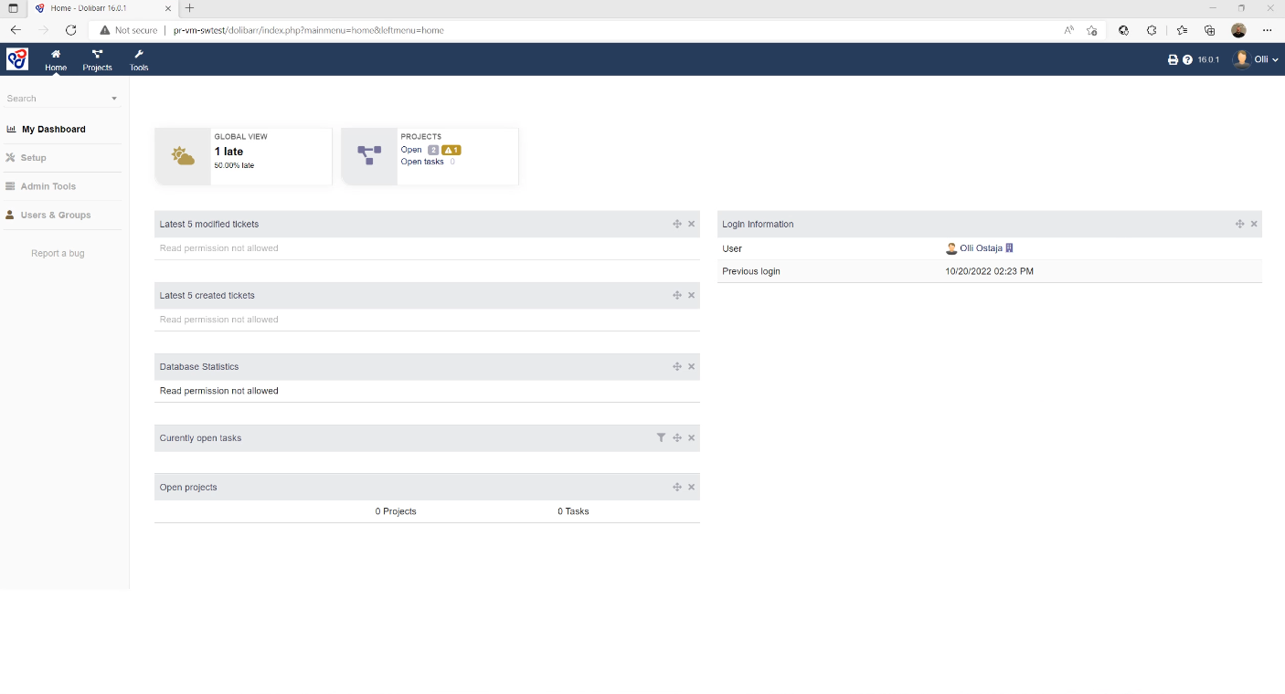 Bug: Dolibarr user rights not showing projects attached to third-party ...