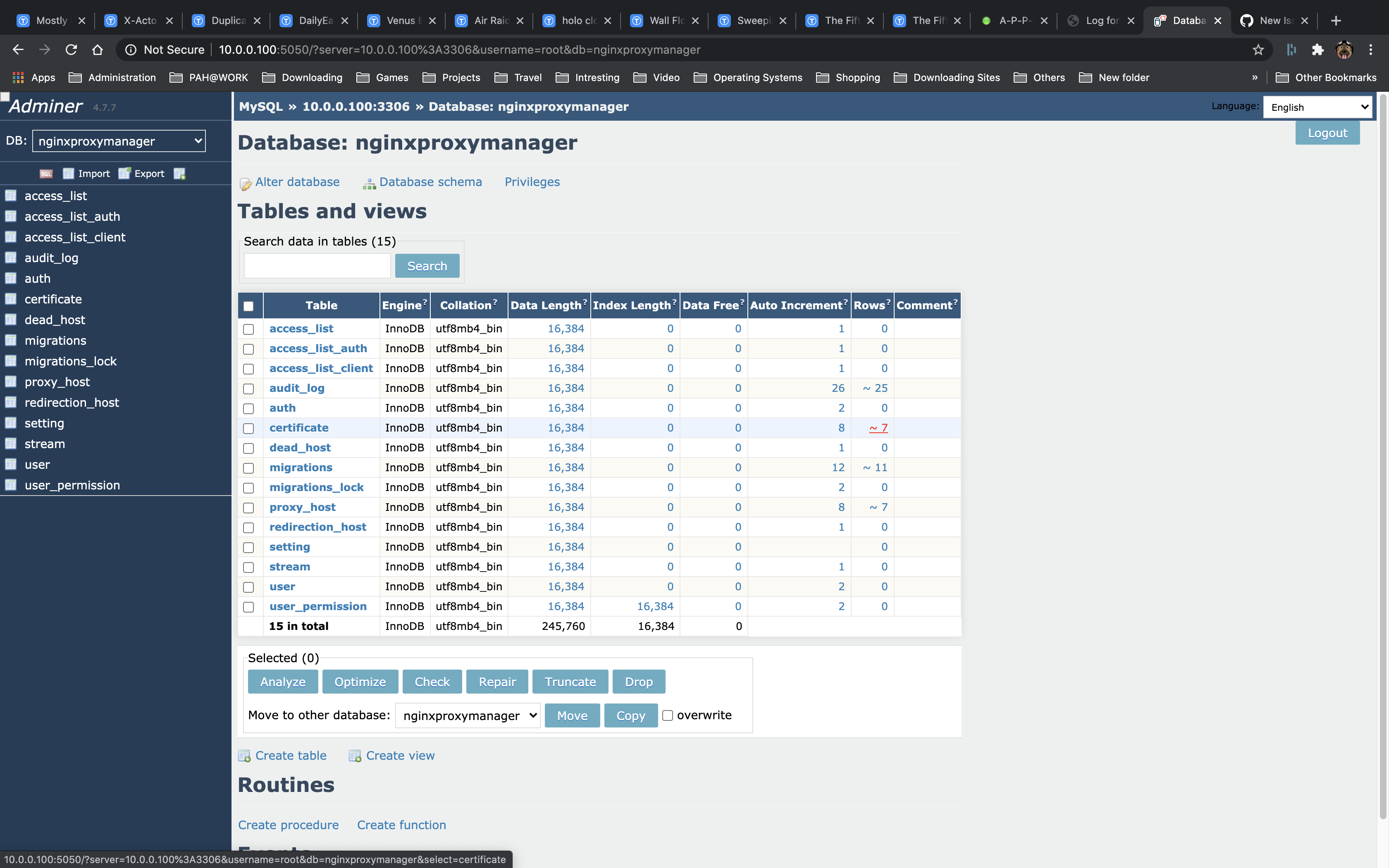 Table 'nginxproxymanager.migrations_lock · Issue #94 · jlesage/docker-nginx-proxy-manager · GitHub
