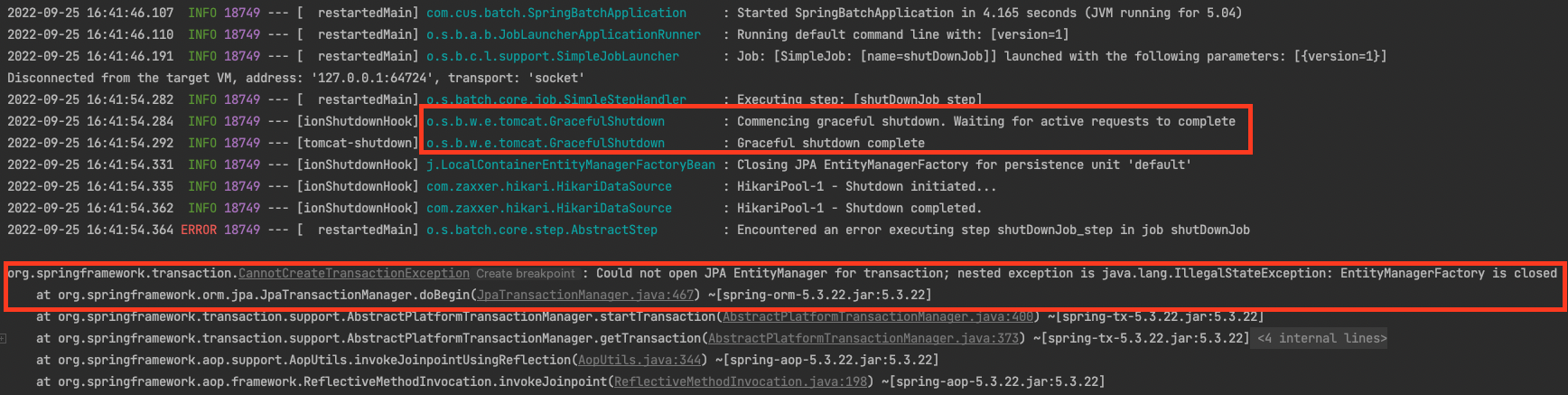 Graceful Shutdown Transaction Error · Issue 4198 · Spring Projectsspring Batch · Github