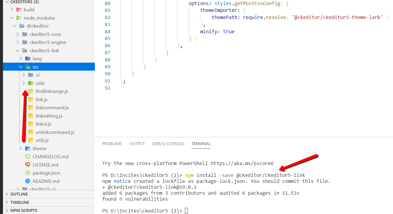 Why on npm @ckeditor/ckeditor5-link i am not getting 3 linkImages js file downloaded into node ...