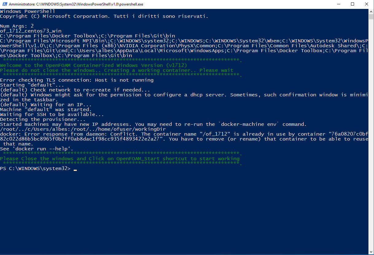 Windows 10 (1709) - OpenFOAM v1712 - is it possible to put in one post ...