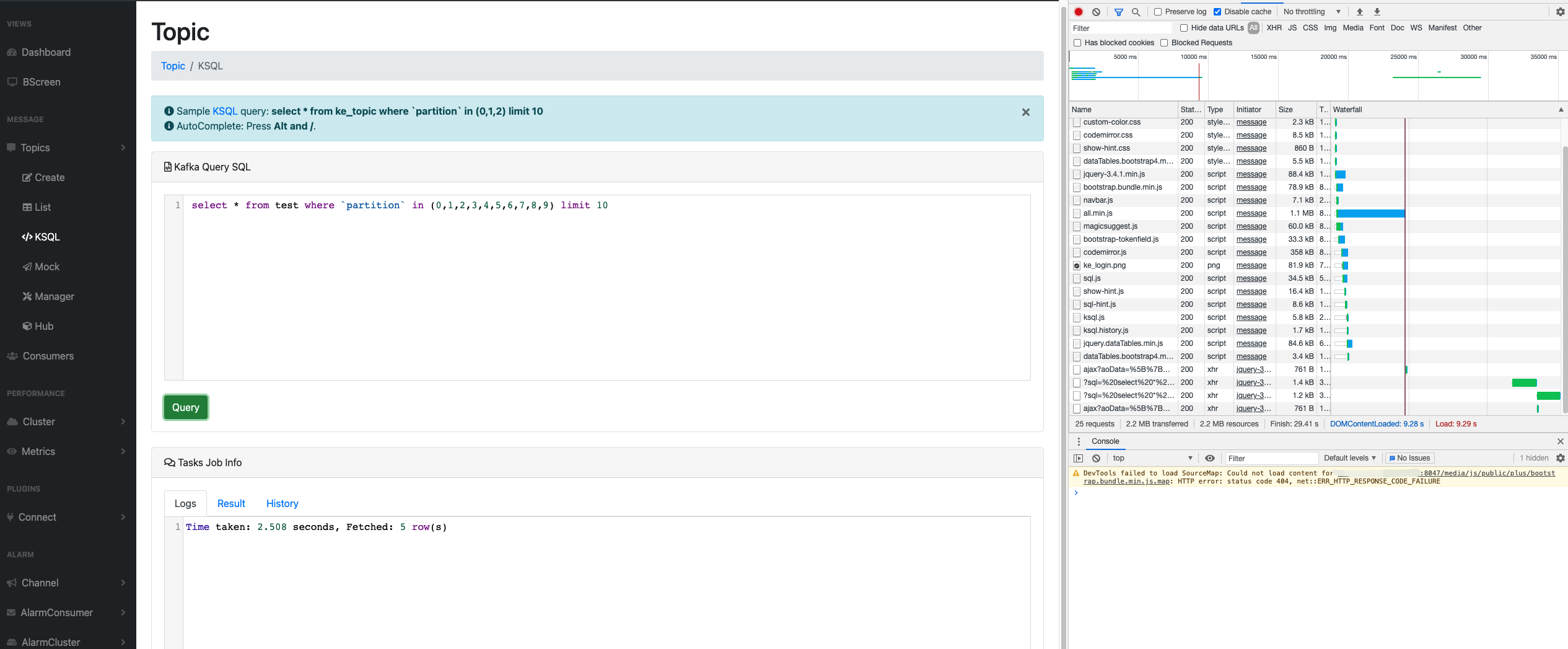 KSQL查询按钮点击没反应，Display不显示， KSQL查询框异常 · Issue #510 · smartloli/EFAK · GitHub