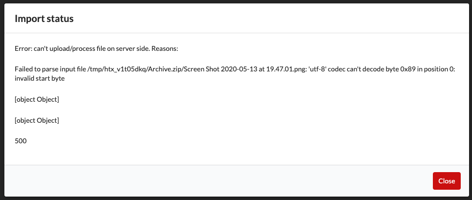 crash error 500 when uploading a zip of PNGs · Issue #292 · HumanSignal/label-studio · GitHub
