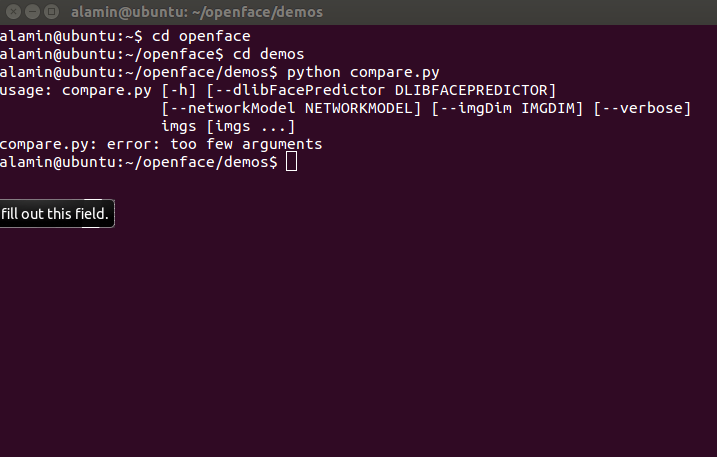 Too Few Arguments · Issue 350 · Cmusatyalabopenface · Github 