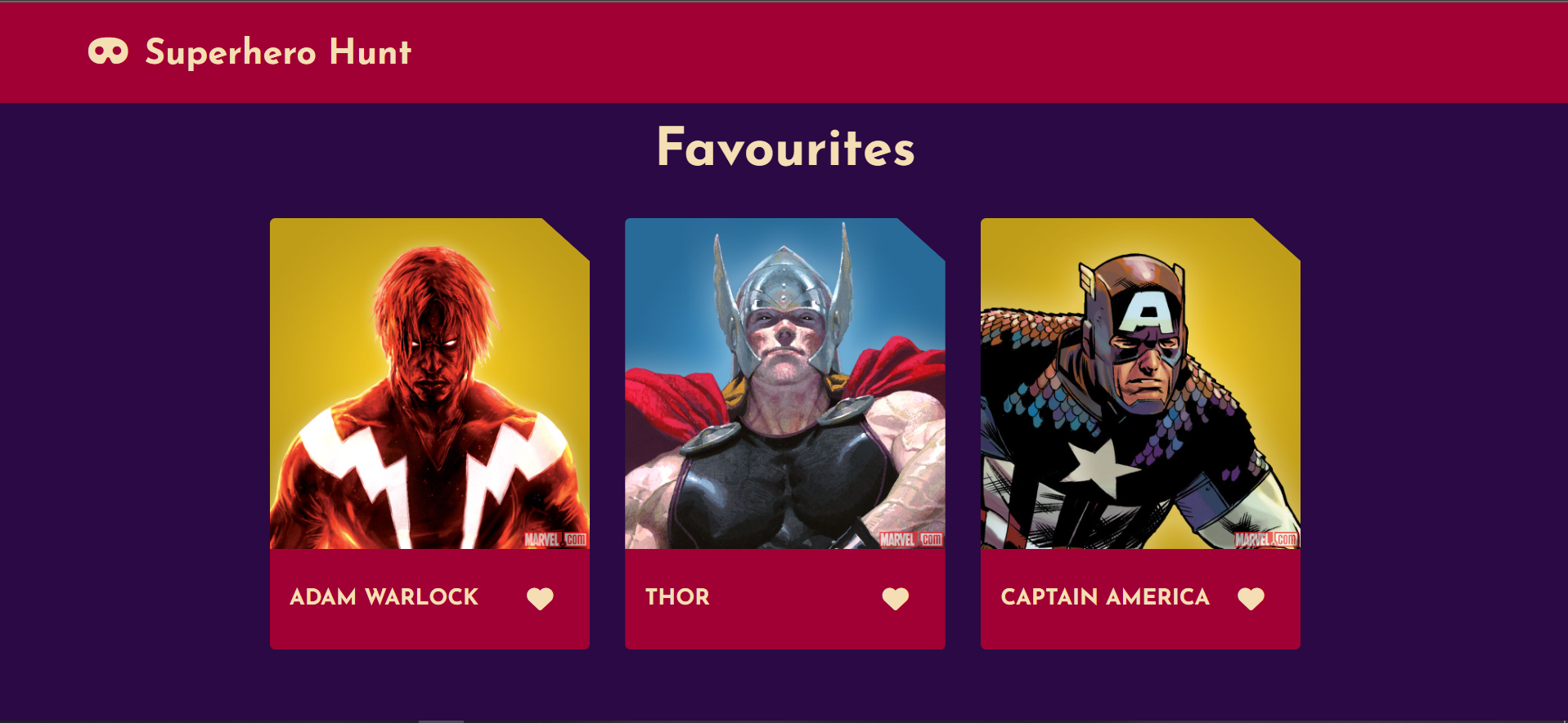 GitHub - tejash023/superhero-hunt: Fetching and displaying all the Marvel Superheroes using ...