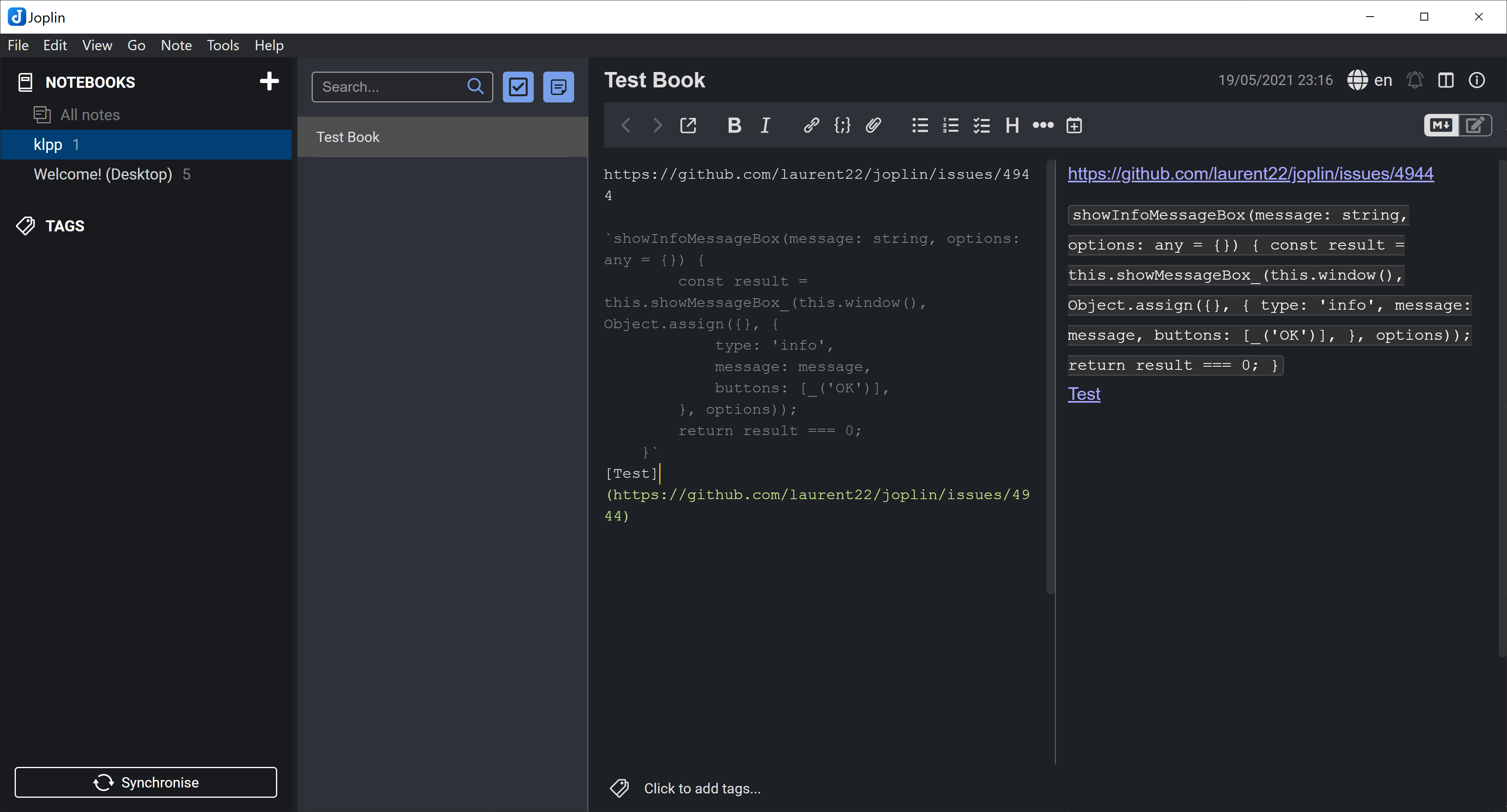 Code block cannot be copied · Issue #4944 · laurent22/joplin · GitHub