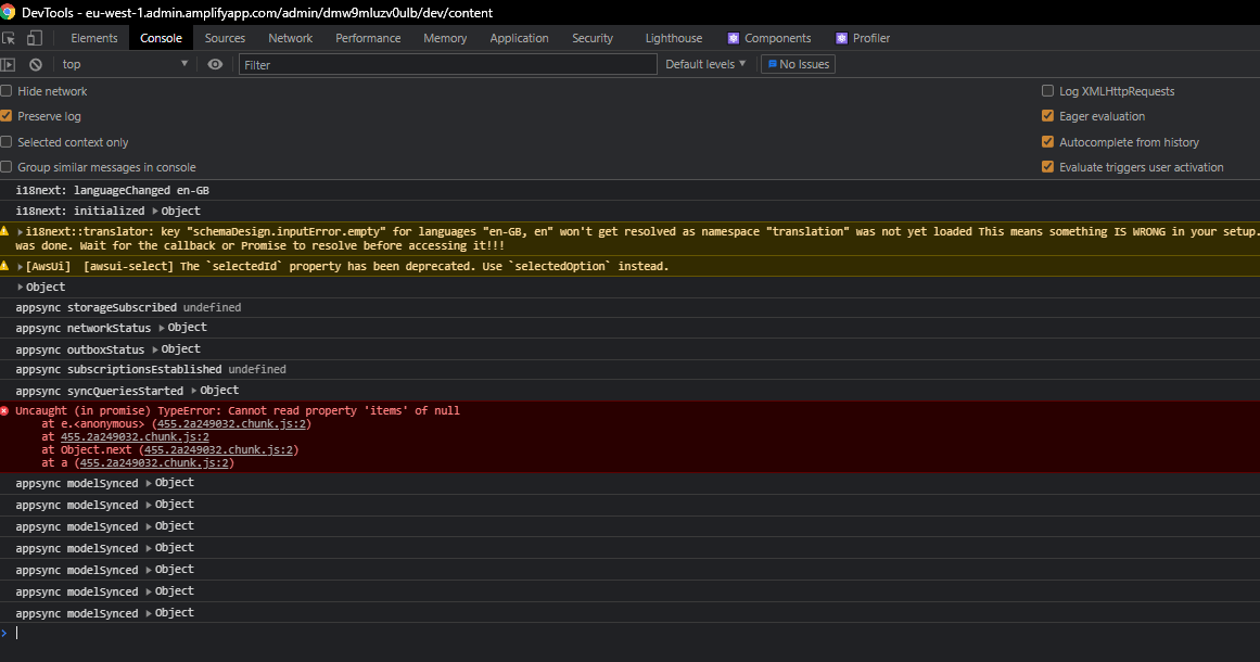 Admin UI - error loading data · Issue #216 · aws-amplify/amplify-studio · GitHub