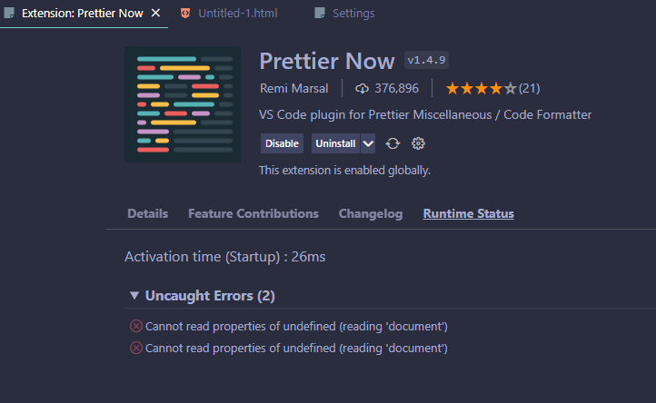 Cannot read properties of undefined (reading 'document') · Issue #73 · remimarsal/prettier-now ...