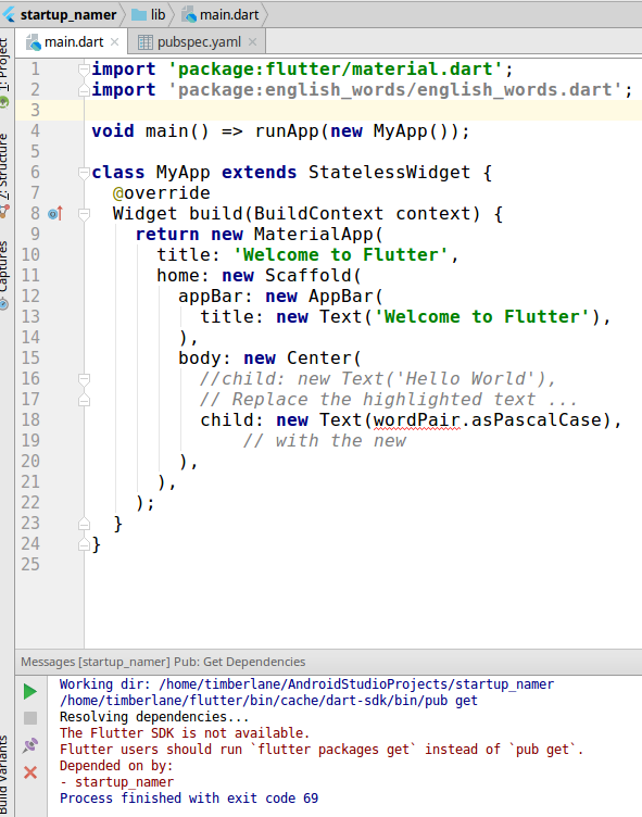 Stuck At Step 2 Use An External Package · Issue 15063 · Flutter