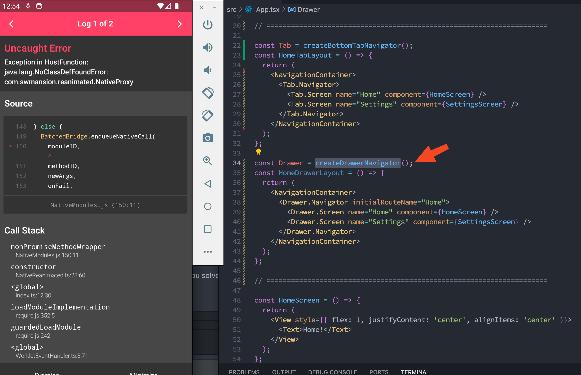 Using createDrawerNavigator causes app to freeze (android). · Issue #10249 · react-navigation ...
