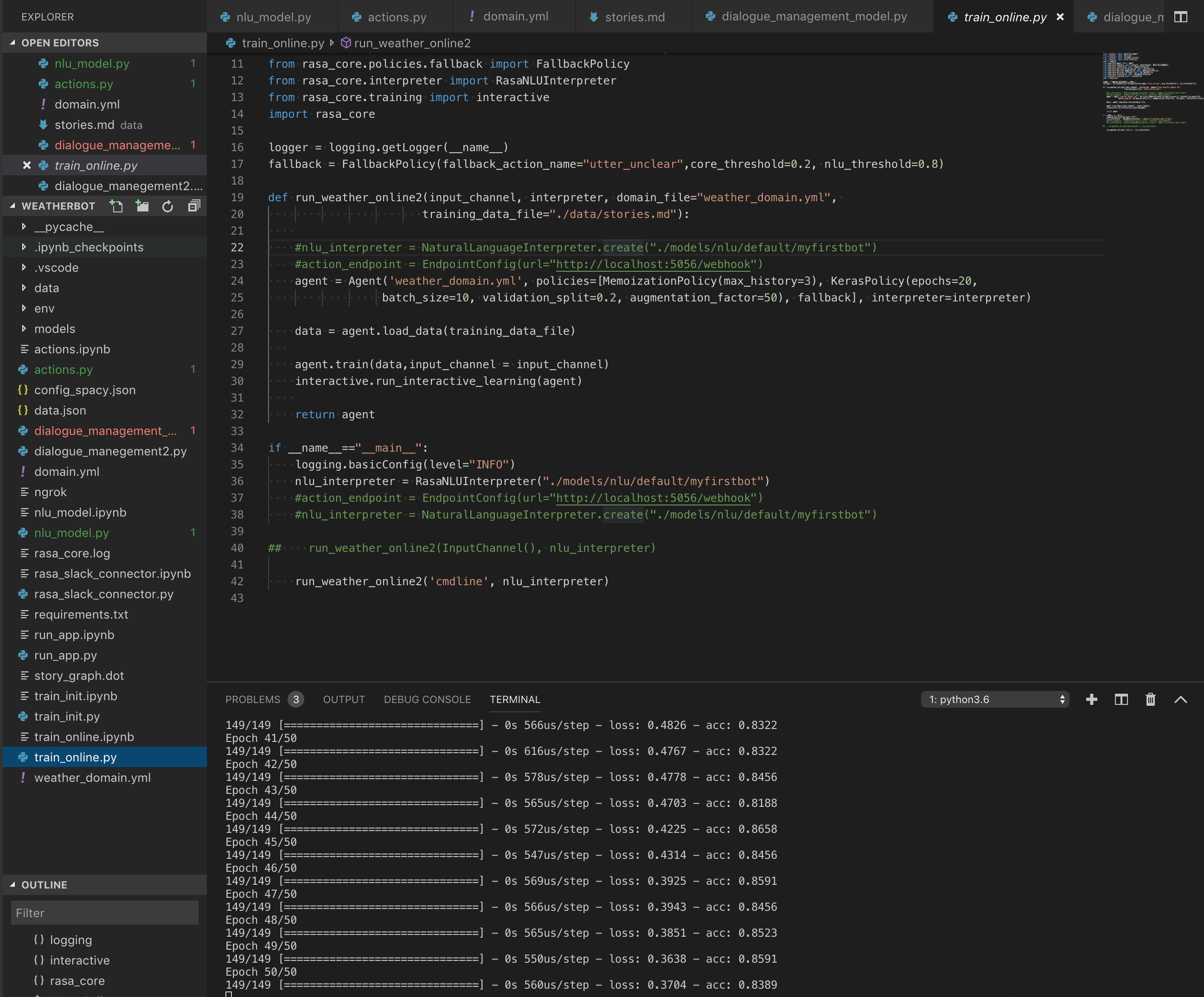 Issue with Execution of Dialogue_management_model.py file · Issue #2974 · RasaHQ/rasa · GitHub