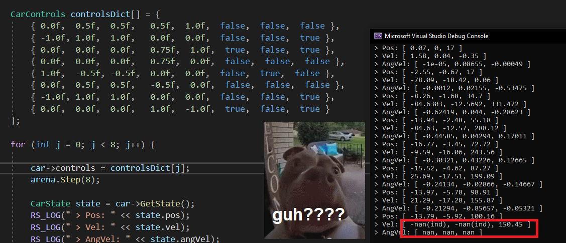NaN car velocity · Issue #6 · ZealanL/RocketSim · GitHub