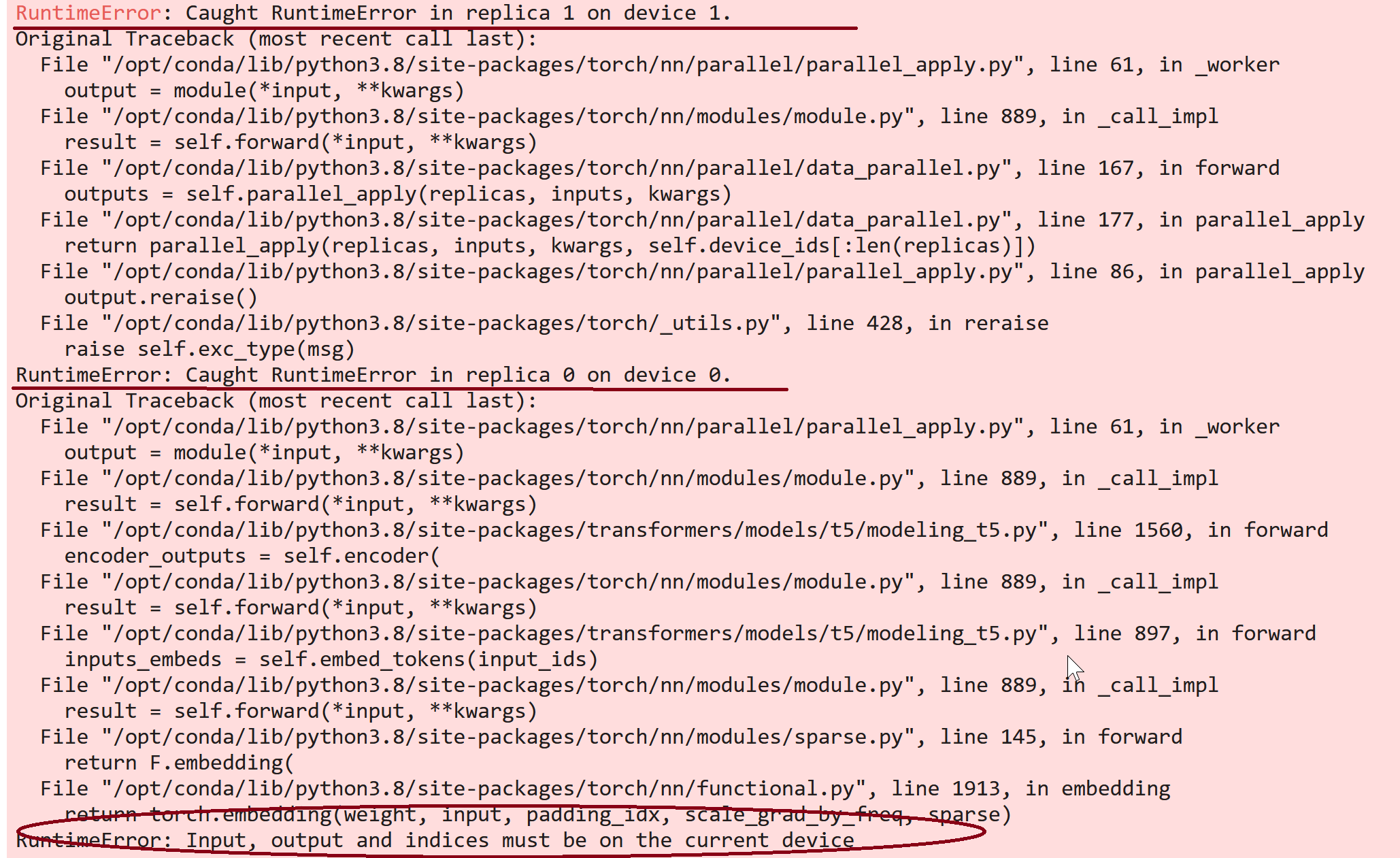Runtimeerror Input Output And Indices Must Be On The Current Device