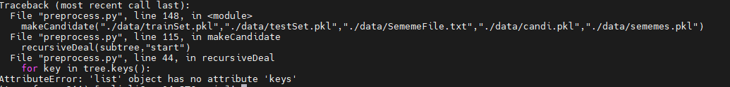 An AttrubuteError encountered when running preprocess.py · Issue #1 · thunlp/STG · GitHub
