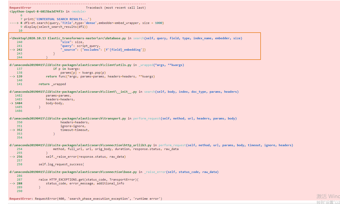 RequestError: RequestError(400, 'search_phase_execution_exception', 'runtime error') · Issue #4 ...