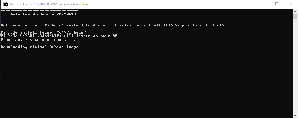 Script Hangs on Downloading Debian Image · Issue #66 · DesktopECHO/Pi-Hole-for-WSL1 · GitHub