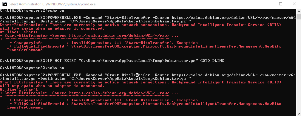 Script Hangs On Downloading Debian Image · Issue 66 · Desktopechopi Hole For Wsl1 · Github