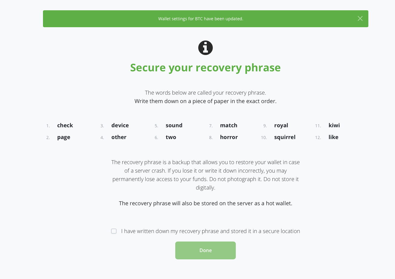 [Tracker] Improve recovery seed backup page · Issue #4304 ...