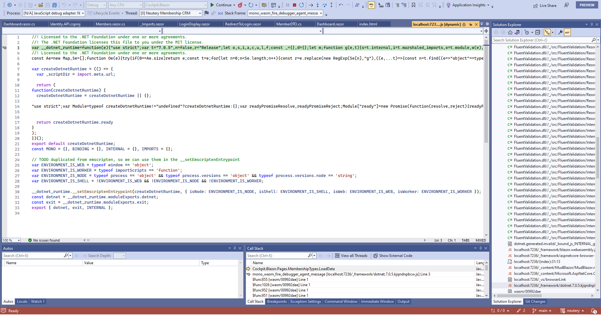 [wasm][7.0] Blazor Wasm debugger not working anymore · Issue #87407 · dotnet/runtime · GitHub