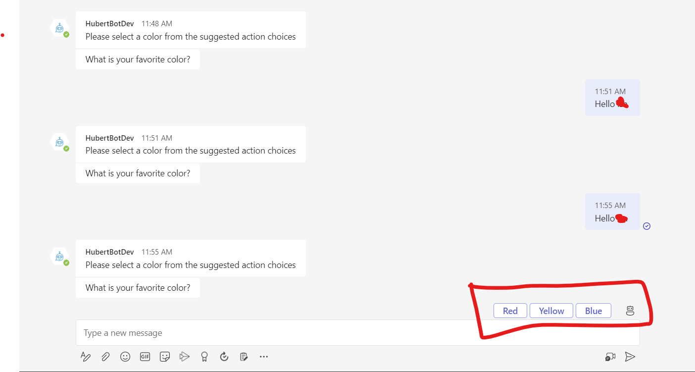 Suggested actions are not working in teams when I'm using bot composer to create my bot · Issue ...