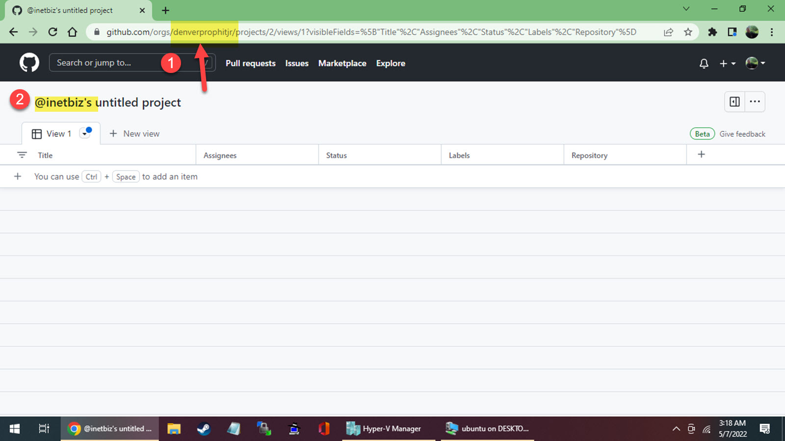 Project Board Feedback - Organization View Bug · community · Discussion #16182 · GitHub