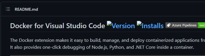 Marketplace badges are broken · Issue #3657 · microsoft/vscode-docker · GitHub