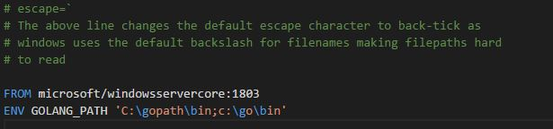 Remapping of escape character not handled (Dockerfile language) · Issue #82985 · microsoft ...