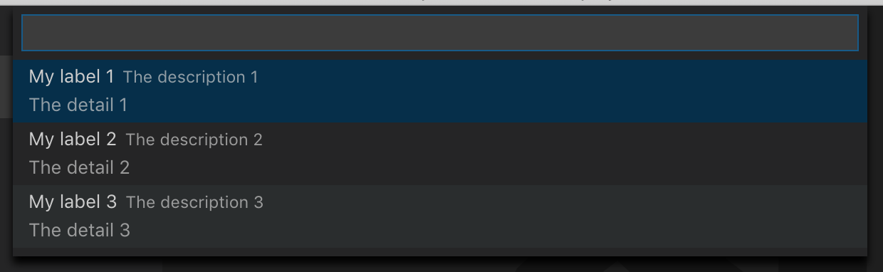 Quick Pick items with detail render wrong in Default High Contrast ...