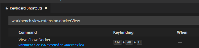 Add keybinding support for "workbench.view.extension.docker" · Issue #2345 · microsoft/vscode ...