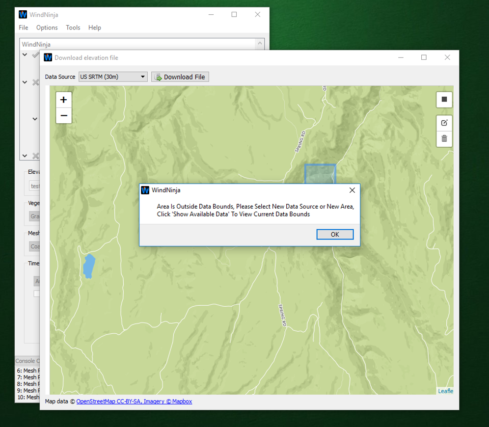DEM download error when switching between geographic regions · Issue #327 · firelab/windninja ...