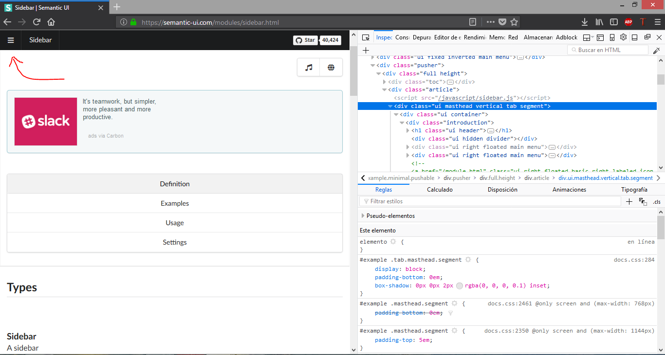 Sidebar is not responsive. · Issue #6314 · Semantic-Org/Semantic-UI · GitHub