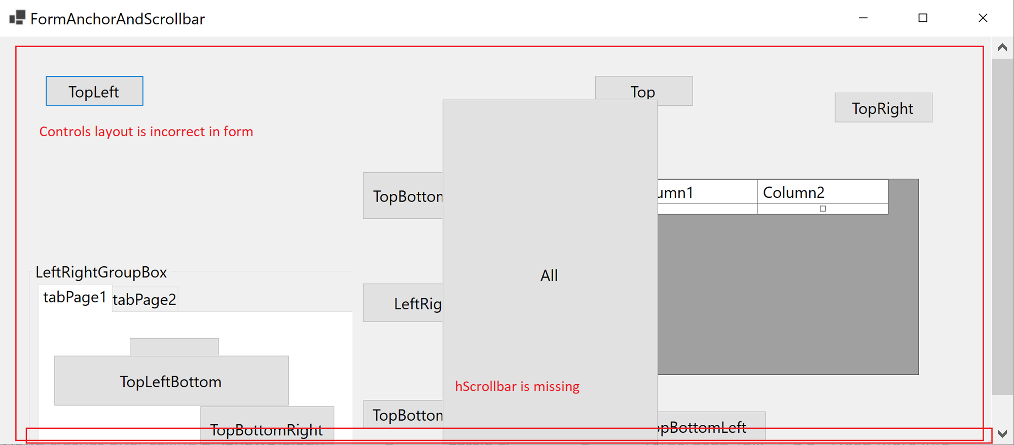 Anchored Controls Layout Is Broken If Container Has Visible Scrollbars · Issue 8090 · Dotnet