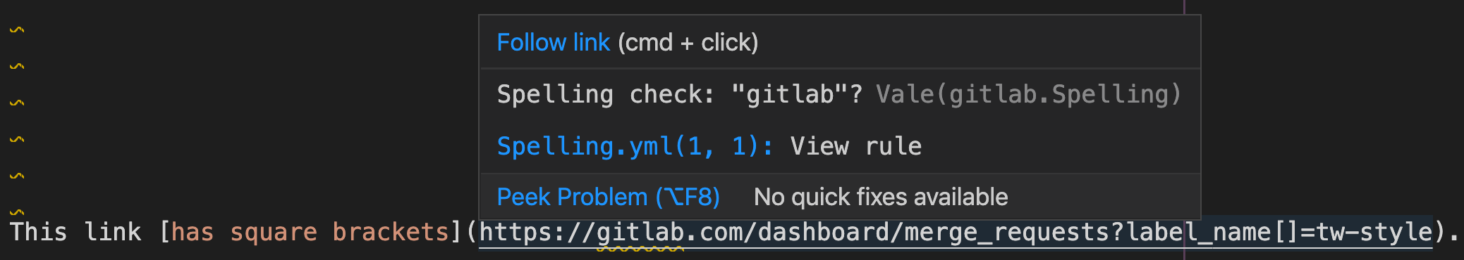 Square brackets in URLs cause vale to lint within the URL (markdown) · Issue #278 · errata-ai ...