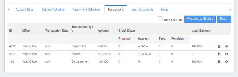 Loans: View Loans Transactions Tab · Issue #814 · openMF/web-app · GitHub