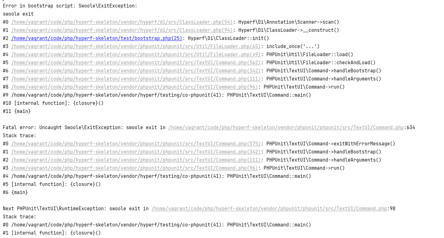 [QUESTION] 单元测试失败 · Issue #4783 · hyperf/hyperf · GitHub